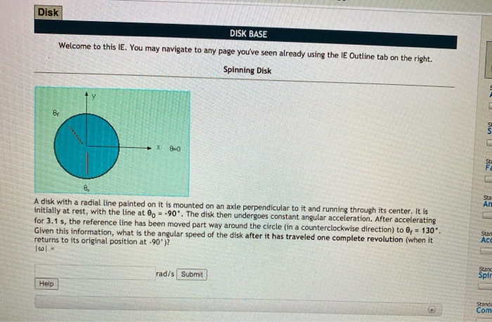Solved Disk DISK BASE Welcome to this IE. You may navigate | Chegg.com