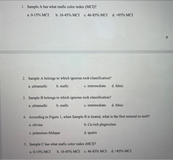 Solved LAB EXERCISE Part A - Igneous Rock Composition Before | Chegg.com