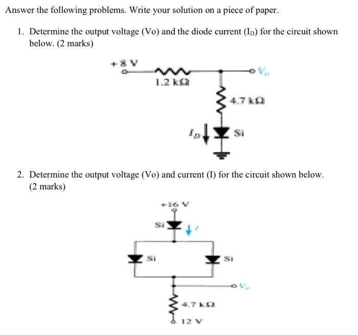 Solved Answer the following problems. Write your solution on | Chegg.com