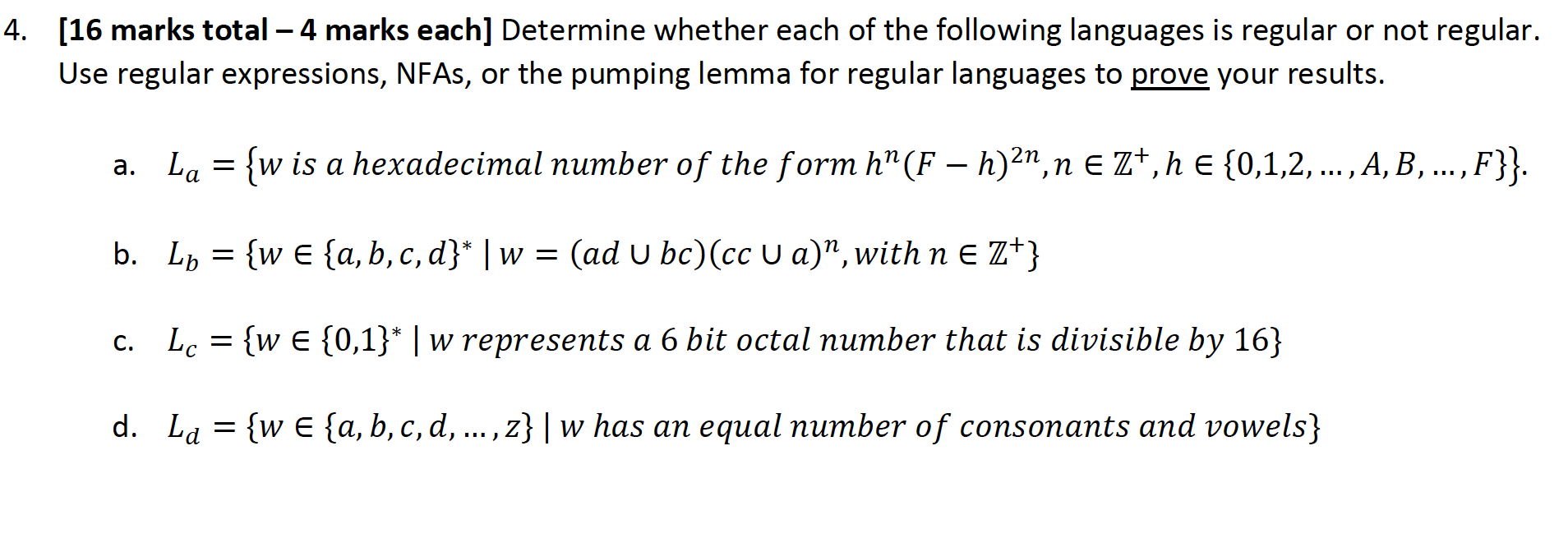 Solved Determine whether each of ﻿the following languages is | Chegg.com