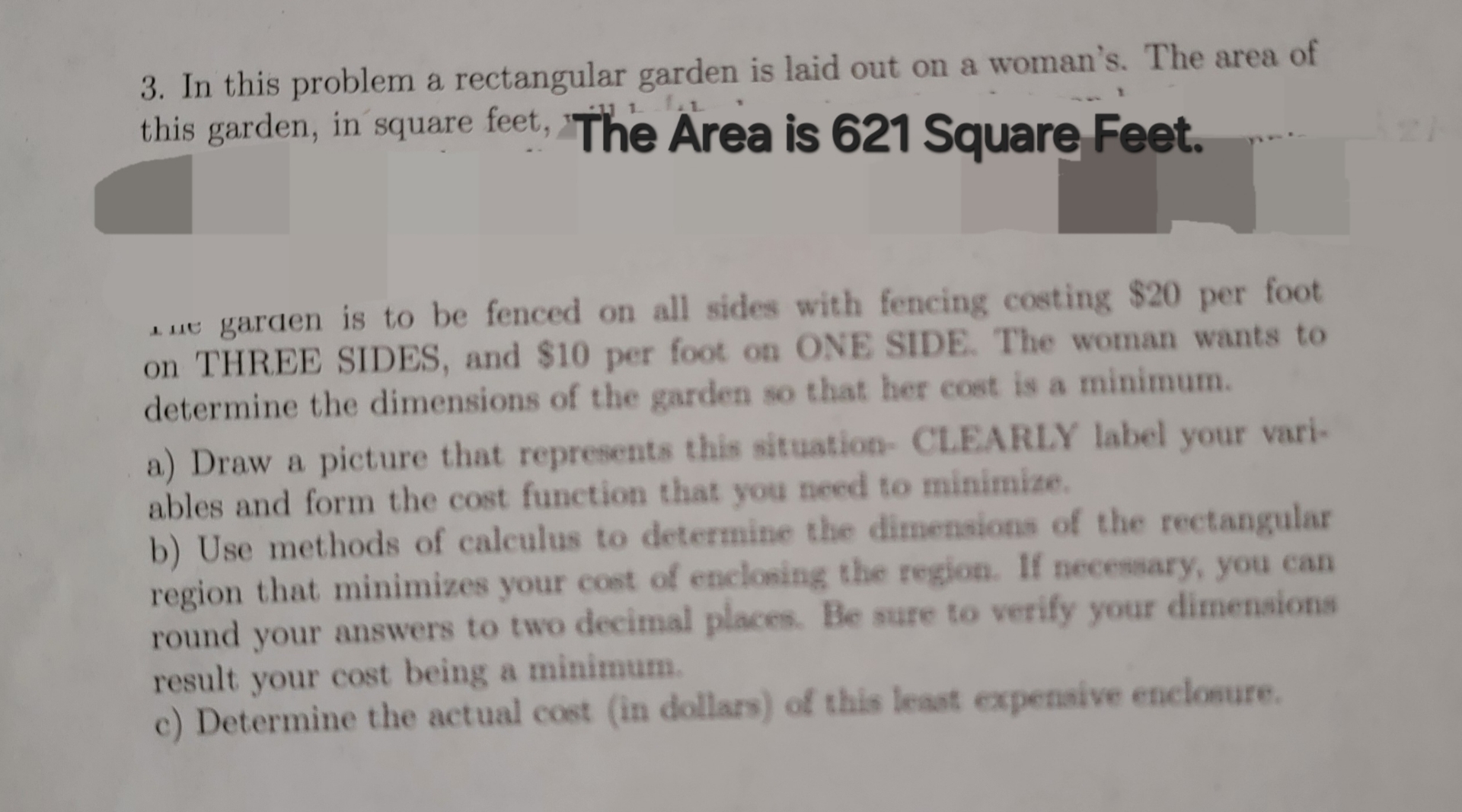 Solved In this problem a rectangular garden is laid out on a | Chegg.com