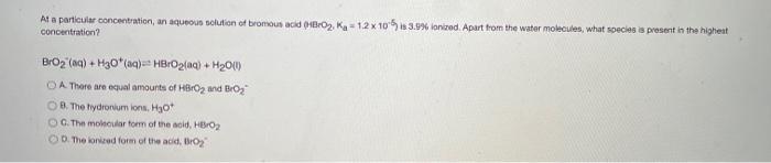 Solved At a particular concentration, an aqueous solution of | Chegg.com