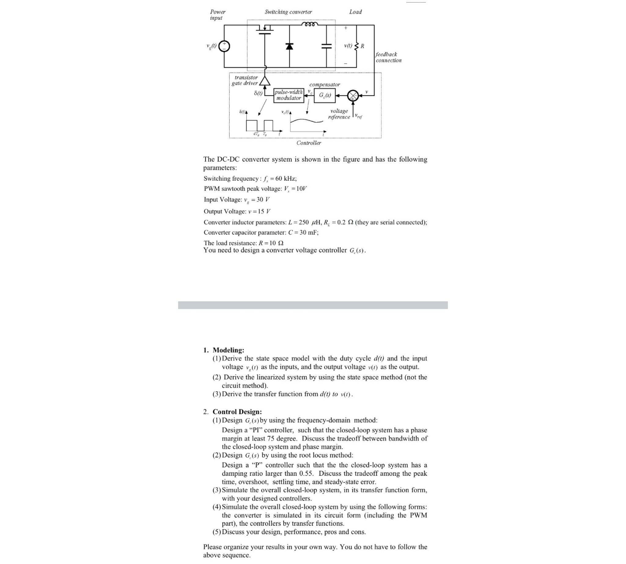 Solved The DC-DC converter system is shown in the figure and | Chegg.com