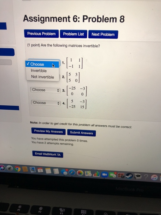Solved Assignment 6: Problem 8 Previous Problem Problem List | Chegg.com
