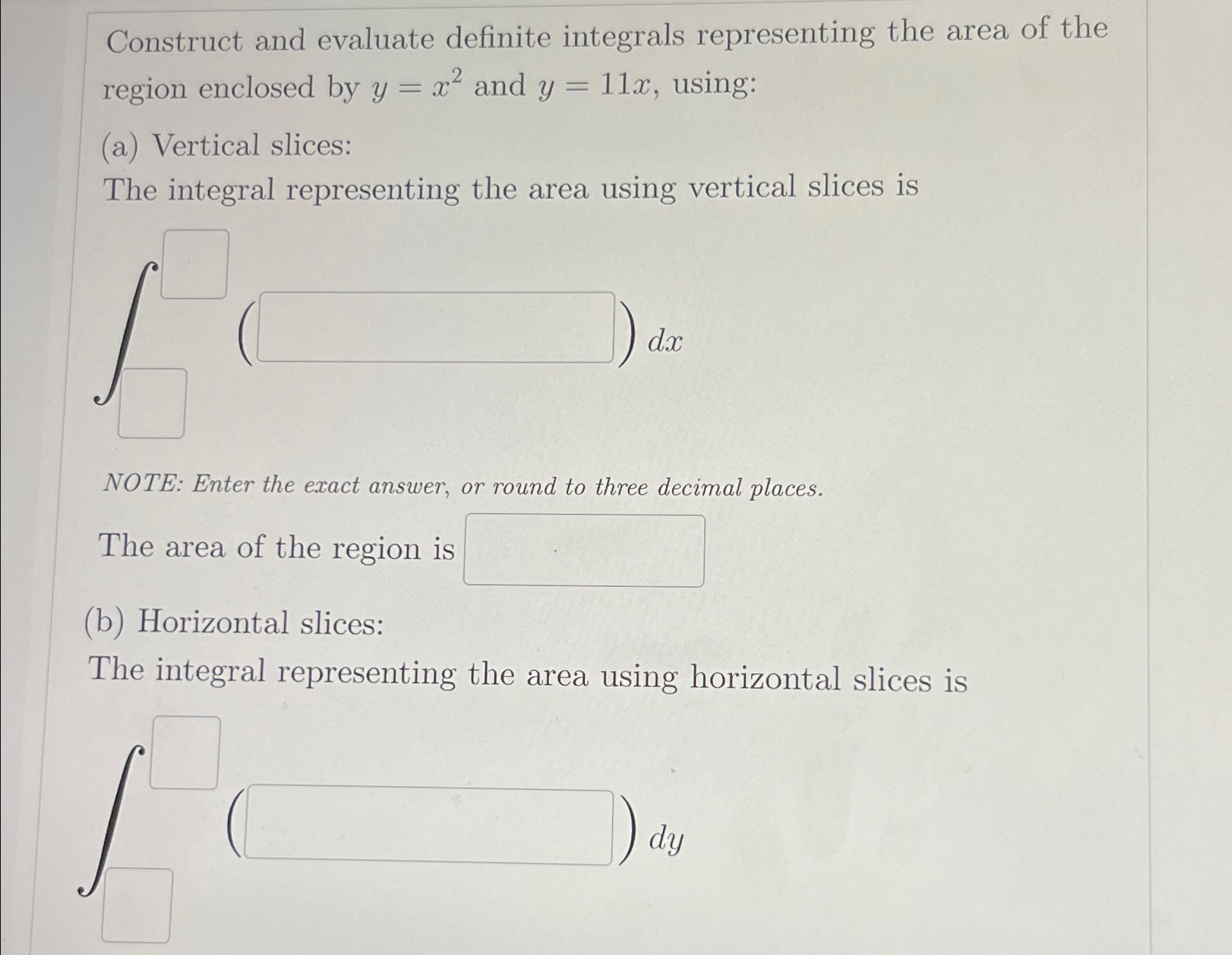 Solved Construct and evaluate definite integrals | Chegg.com