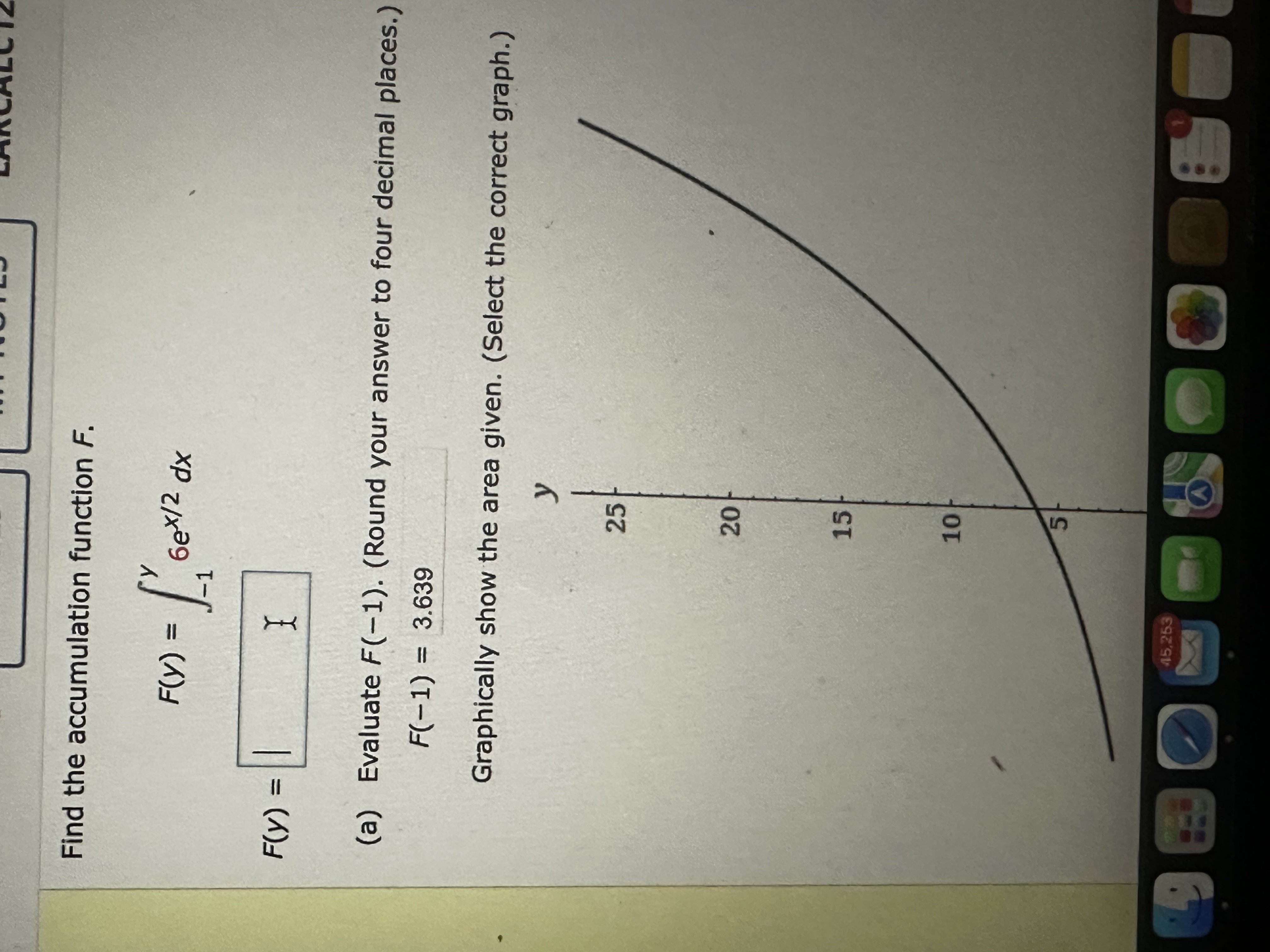 Solved Find the accumulation function | Chegg.com