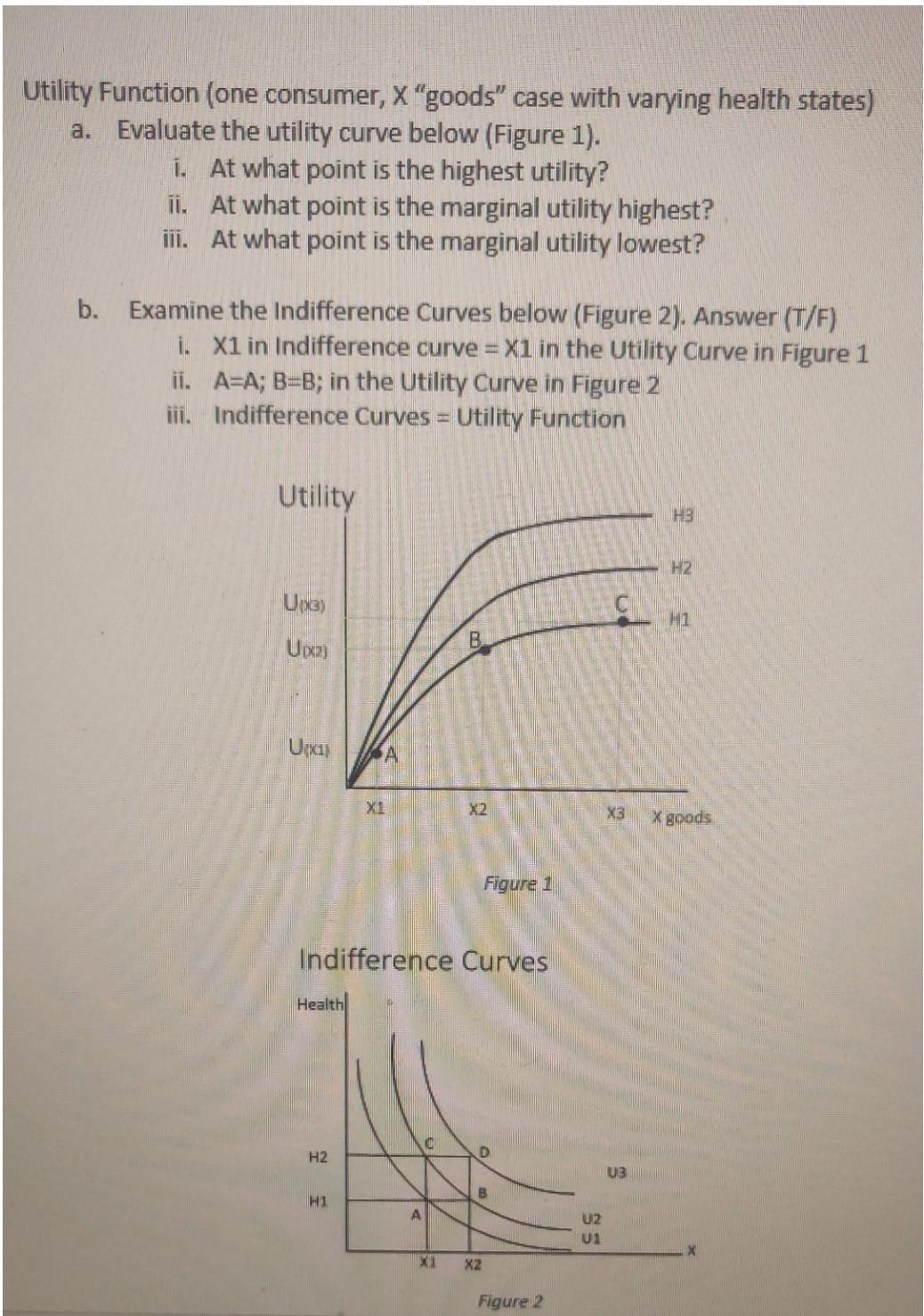 Solved Utility Function (one consumer, X"goods" case with | Chegg.com