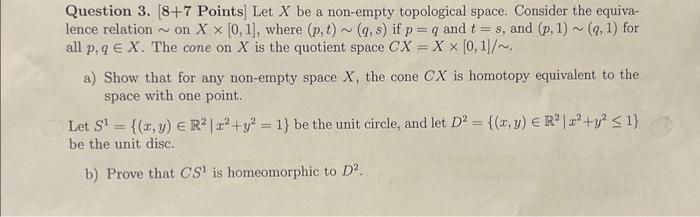 Solved Question 3. [8+7 Points ] Let X be a non-empty | Chegg.com
