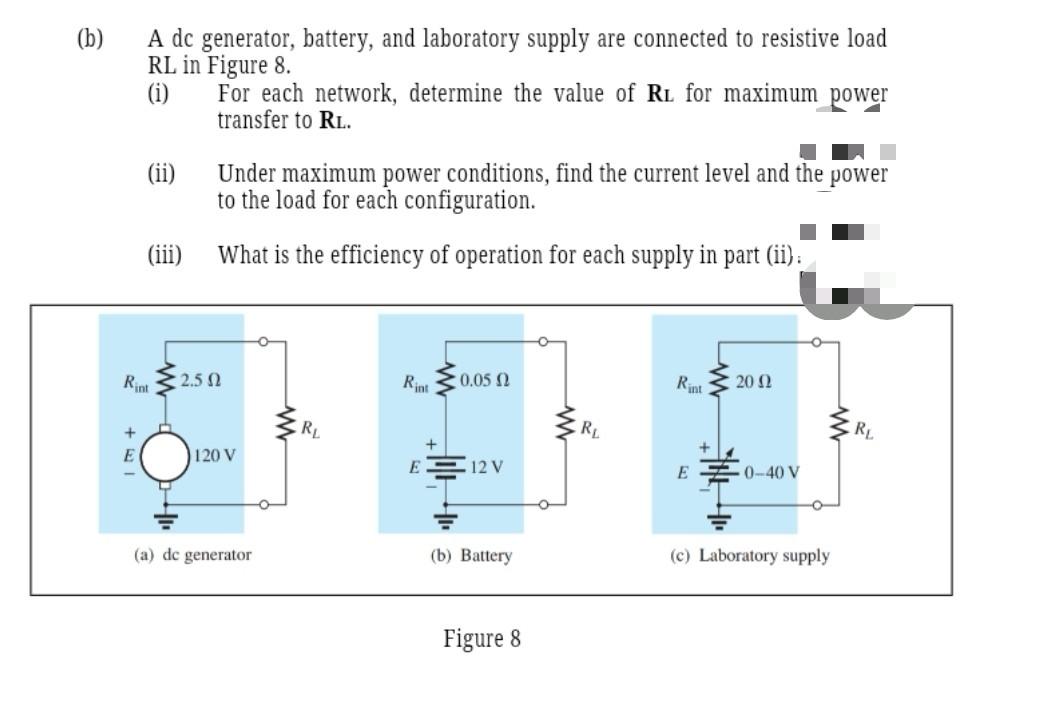 Solved (b) A dc generator, battery, and laboratory supply | Chegg.com