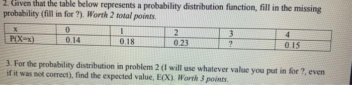 Solved 2. Given that the table below represents a | Chegg.com