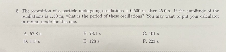Solved The x-position of a particle undergoing oscillations | Chegg.com