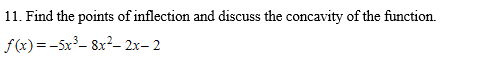 Solved Find the points of inflection and discuss the | Chegg.com