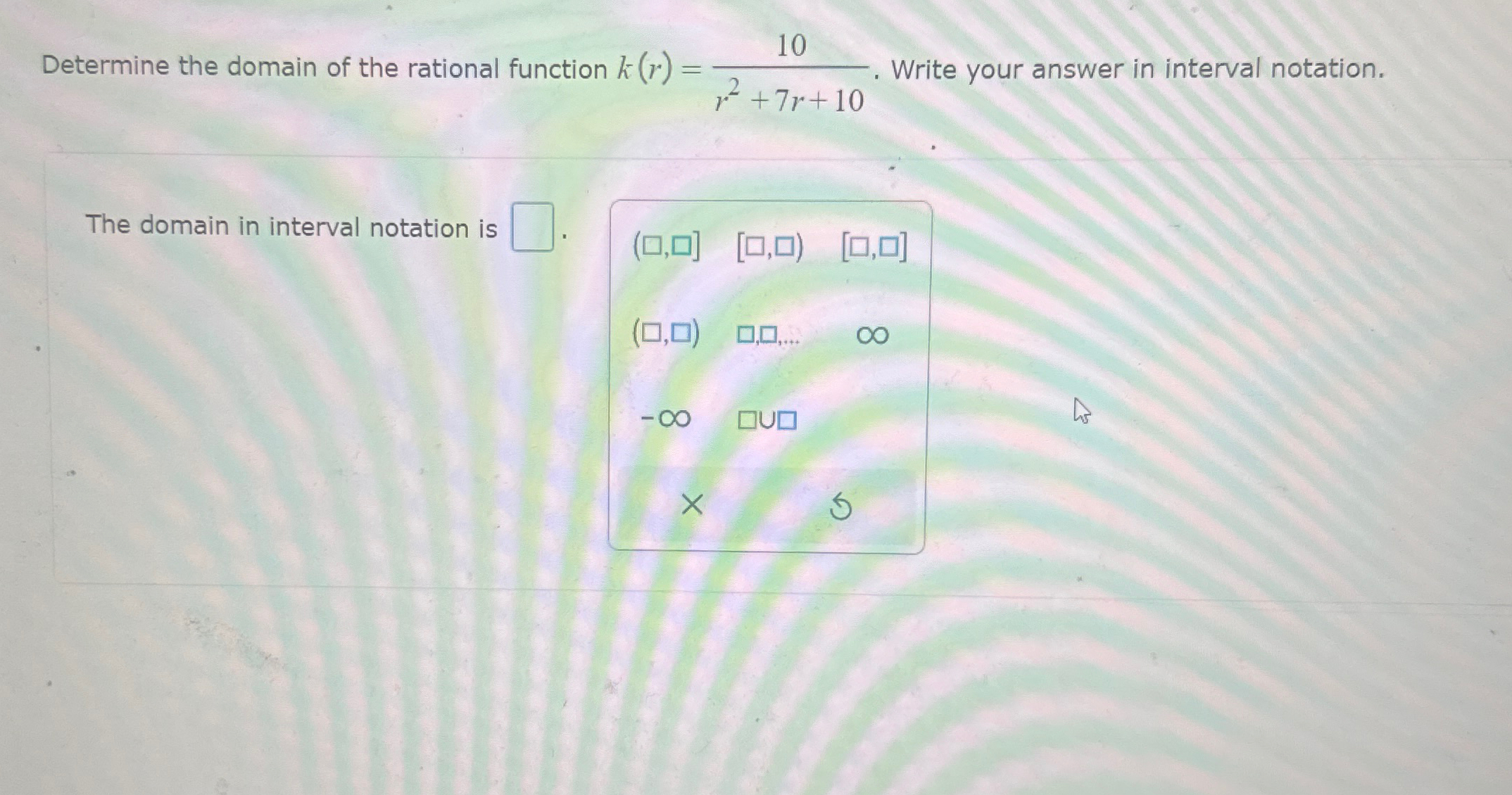 Solved Determine the domain of the rational function | Chegg.com