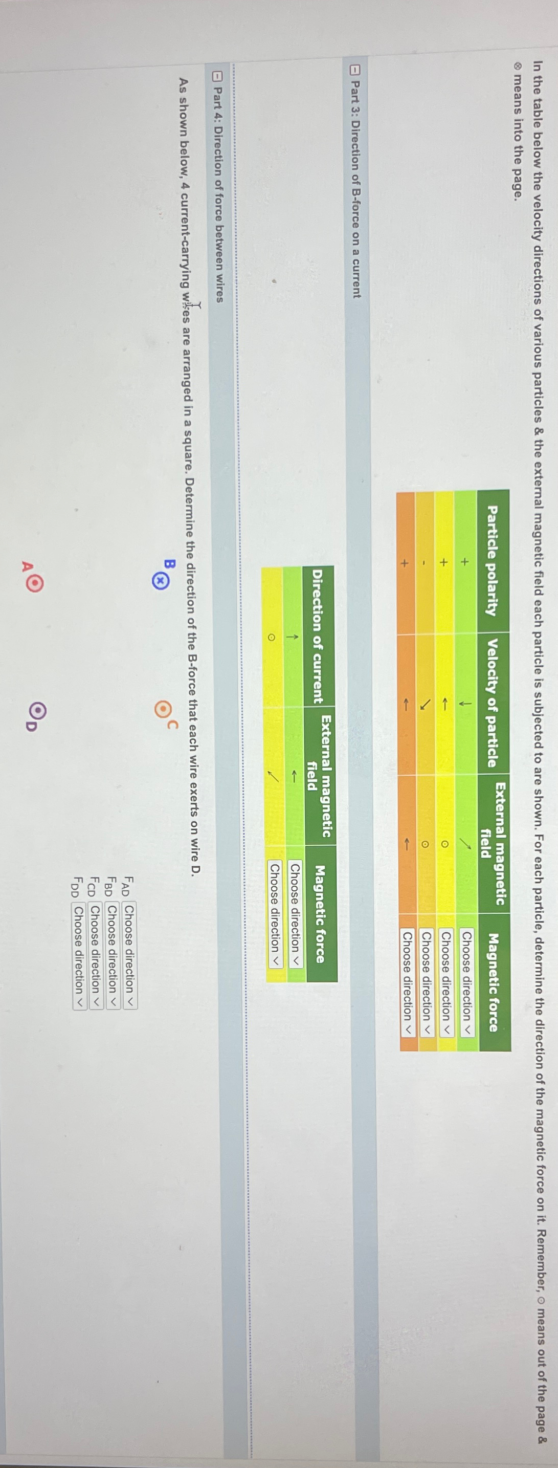 Solved (2) ﻿means into the page.\table[[Particle | Chegg.com