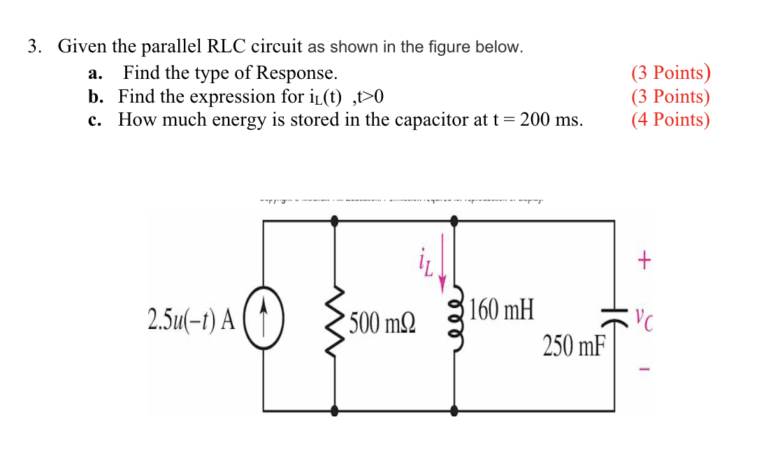 Given the parallel RLC circuit as shown in the figure | Chegg.com