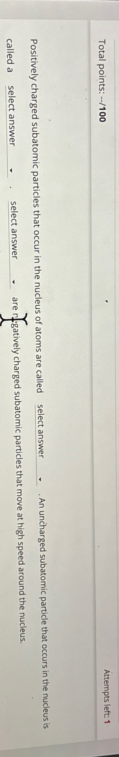 Solved Total points: --/100Attempts left: 1Positively | Chegg.com