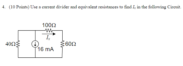 Solved Use a current divider and equivalent resistances to | Chegg.com