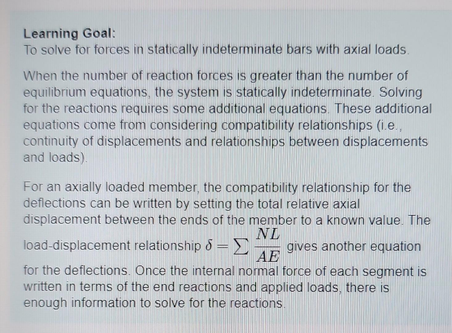 Learning Goal: To solve for forces in statically | Chegg.com