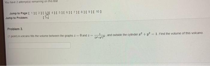 Solved Problem 3. (1 point A vokano tas the volume between | Chegg.com