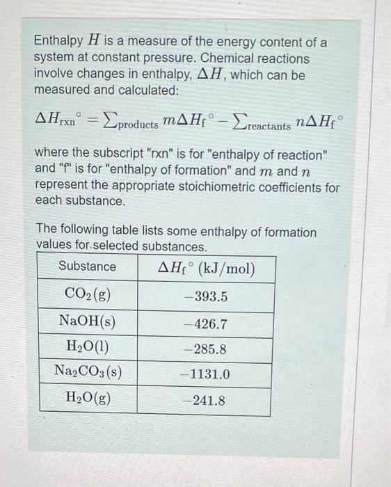 Solved what is the enthalpy of Na2O(s) in Kj/mol? if Hrxn is | Chegg.com