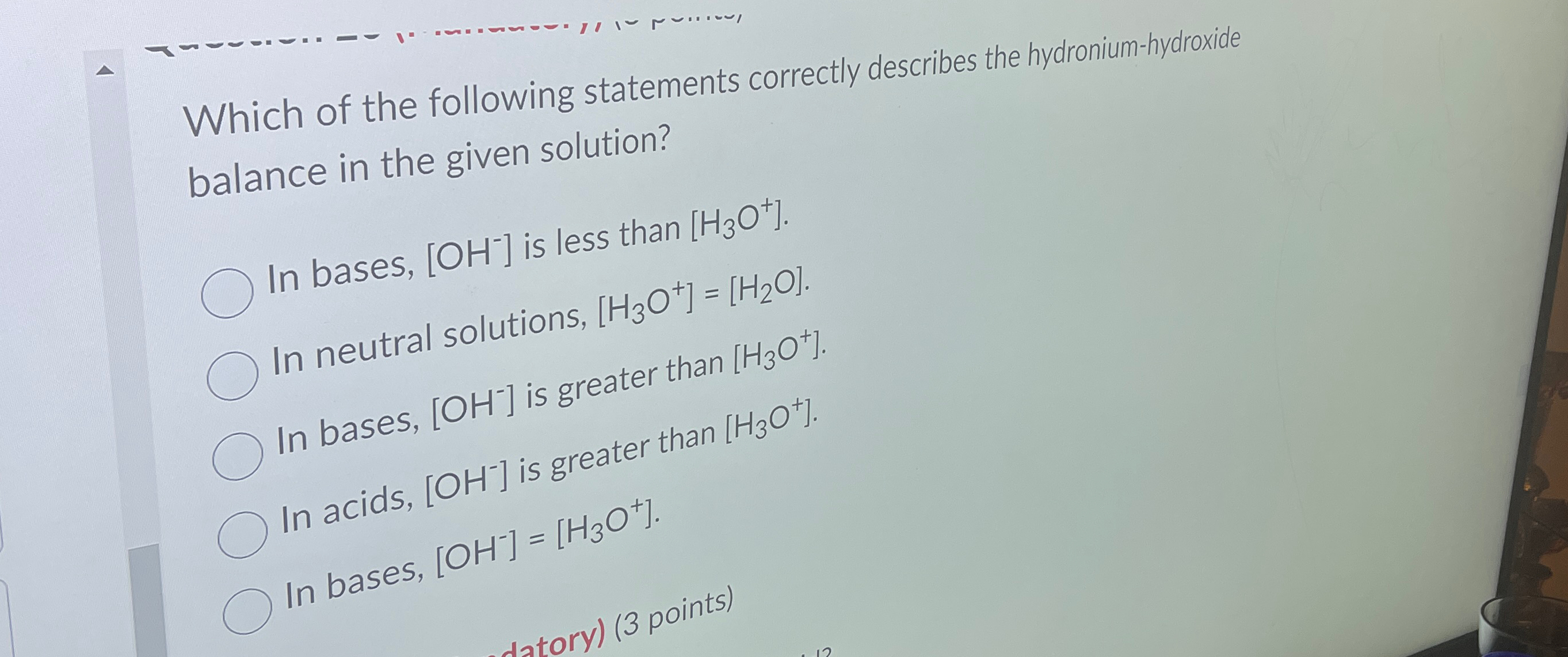 Solved Which of the following statements correctly describes | Chegg.com