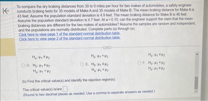 Solved To compare the dry braking distances from 30 to 0 | Chegg.com