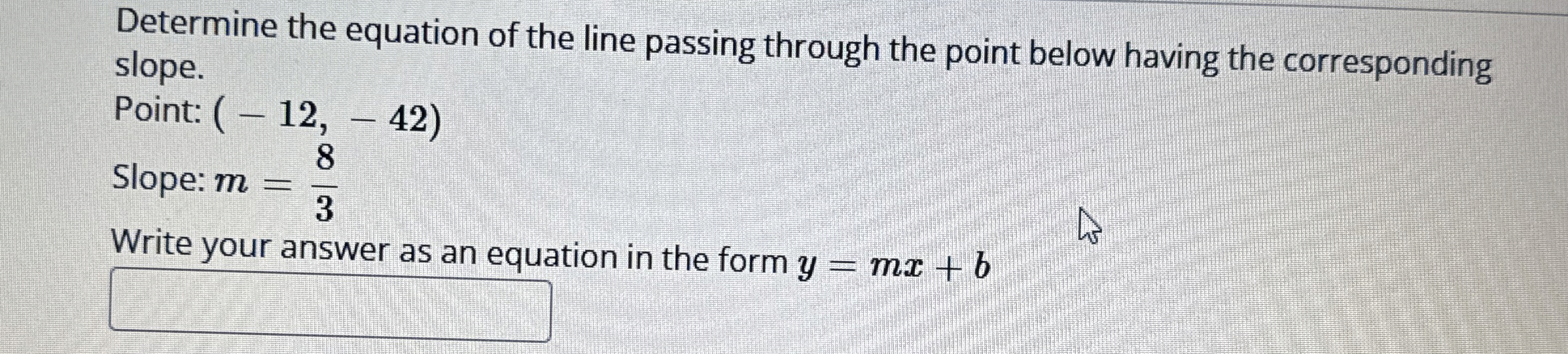 Solved Determine the equation of the line passing through | Chegg.com