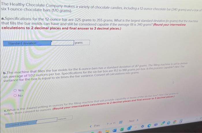 Solved The Healthy Chocolate Company makes a variety of | Chegg.com