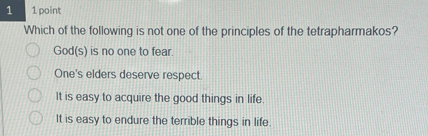 Solved 11 ﻿pointWhich of the following is not one of the | Chegg.com