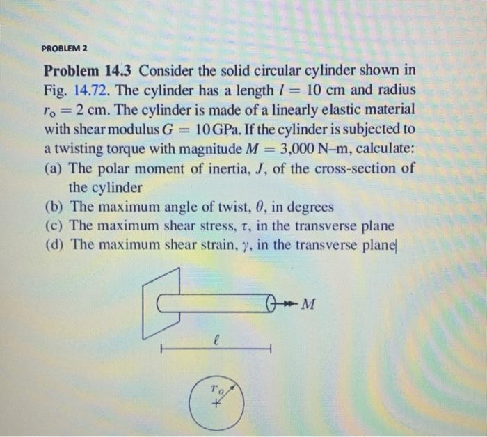 Solved ASSESSSMENT TORSION STRESS PROBLEM 1 The figure below | Chegg.com