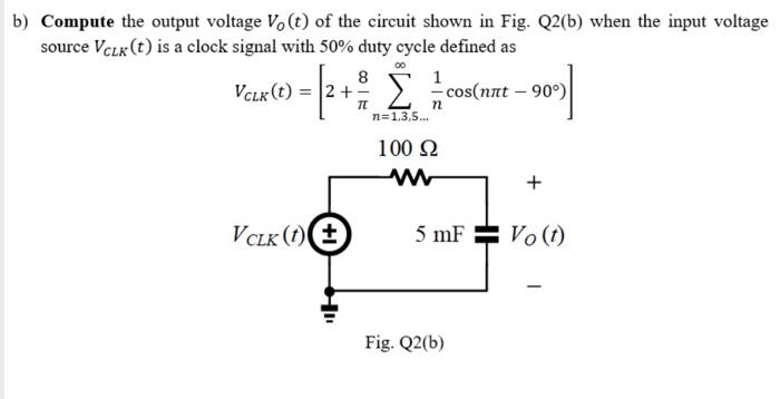 Solved Compute the output voltage VO(t) of the circuit shown | Chegg.com