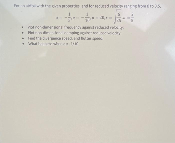 Solved For an airfoil with the given properties, and for | Chegg.com