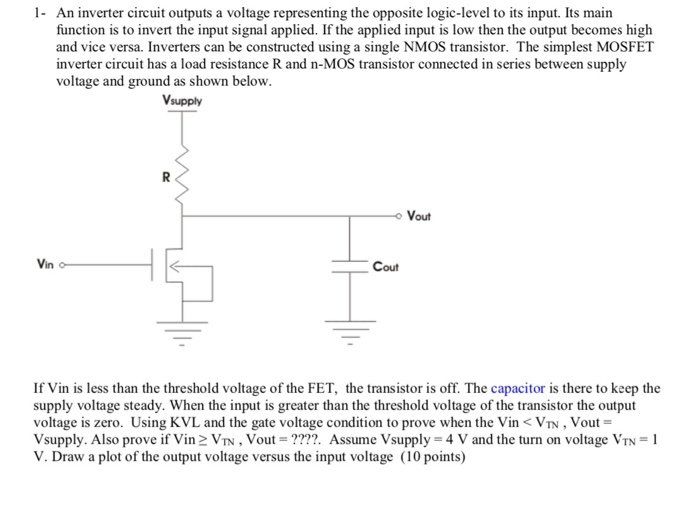 Solved 1. An inverter circuit outputs a voltage representing | Chegg.com