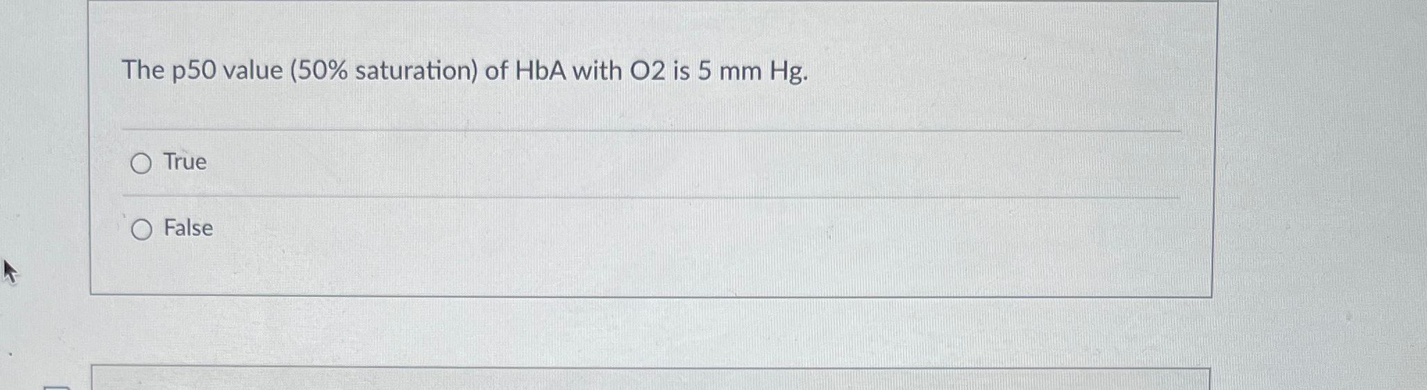 Solved The p50 ﻿value ( 50% ﻿saturation) ﻿of HbA with O2 ﻿is | Chegg.com