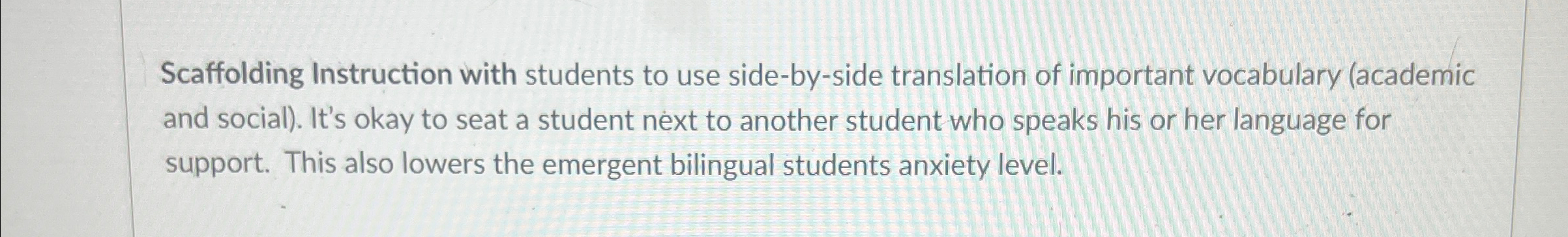 Solved Scaffolding Instruction with students to use | Chegg.com