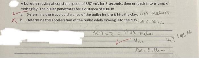Solved A bullet is moving at constant speed of 367 m/s for 3 | Chegg.com