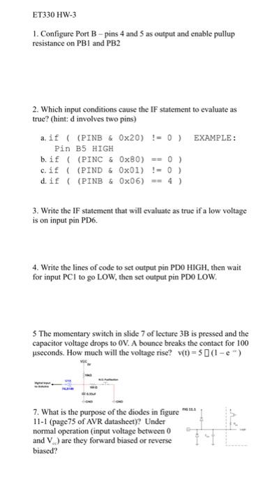 Solved 1. Configure Port B - pins 4 and 5 as output and | Chegg.com