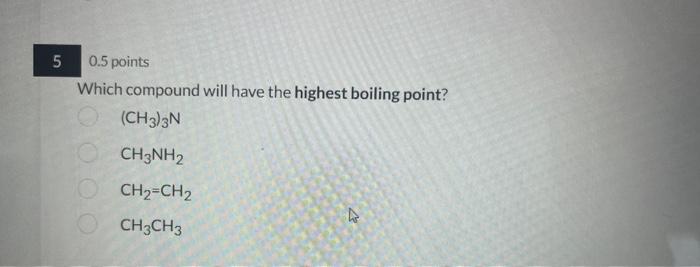 Solved Which compound will have the highest boiling point? | Chegg.com
