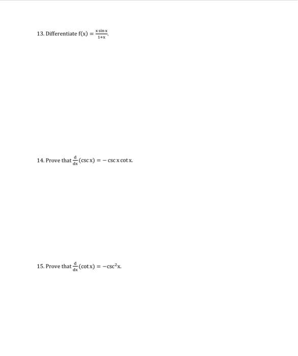 Solved HW 1B - Limits & Derivatives Derivative Shortcuts! | Chegg.com