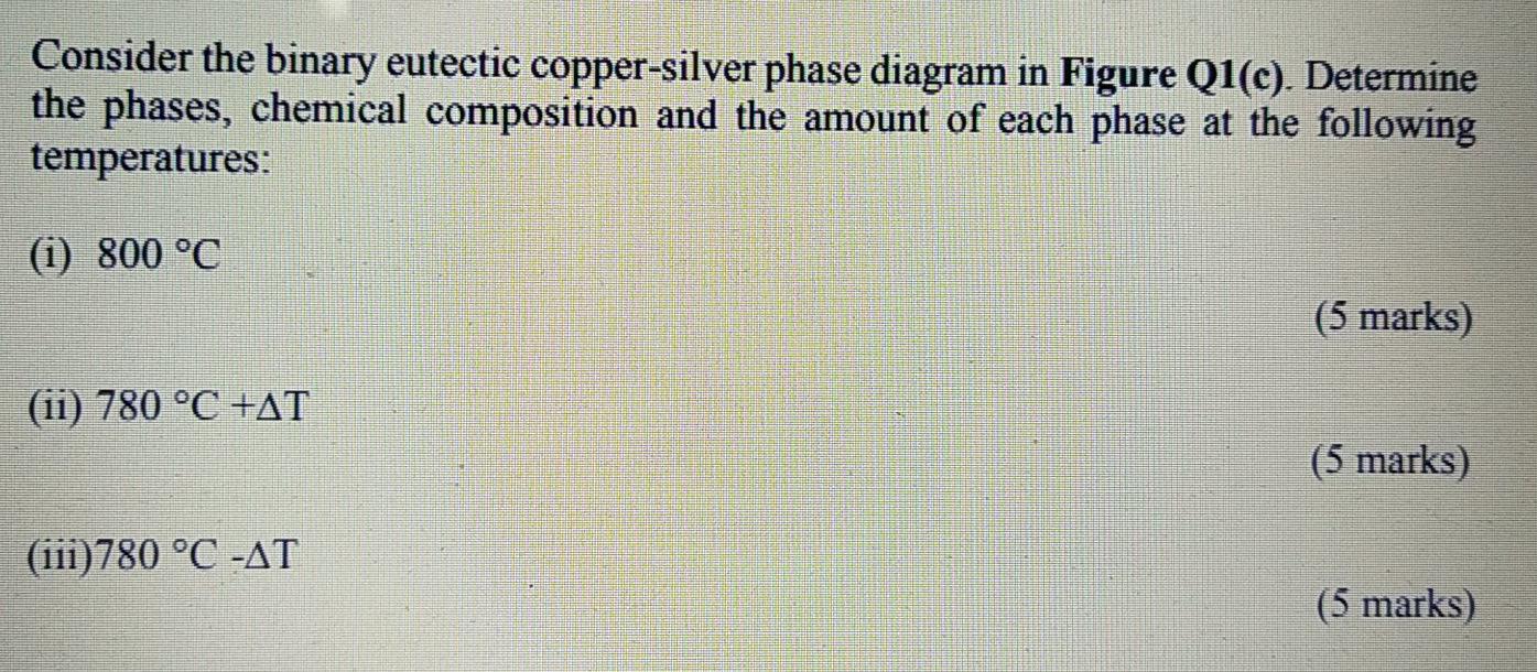 Solved Consider the binary eutectic copper-silver phase | Chegg.com