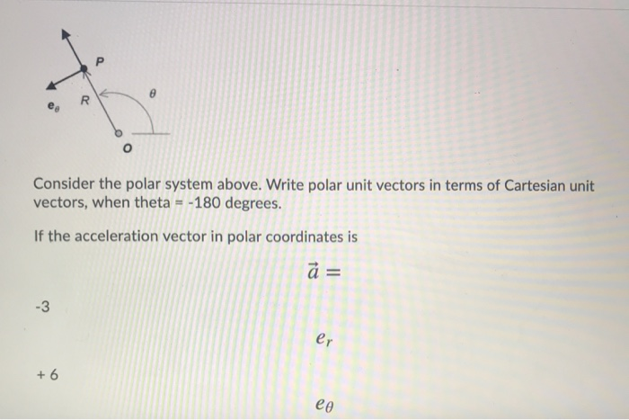 Solved e R Consider the polar system above. Write polar unit | Chegg.com