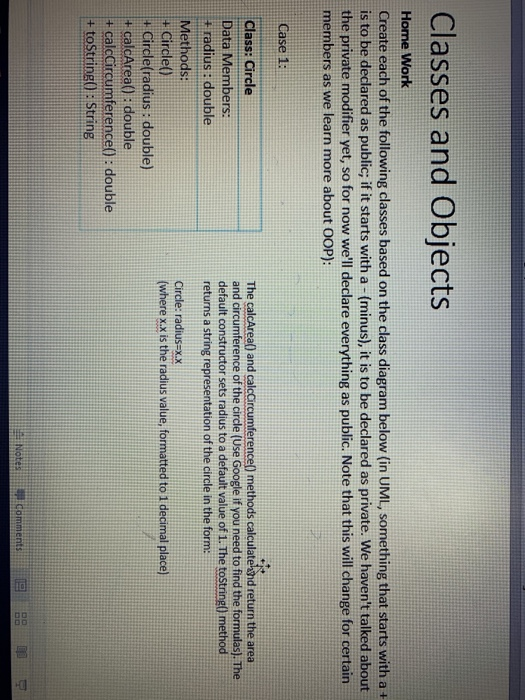 Solved Classes and Objects Home Work Create each of the | Chegg.com