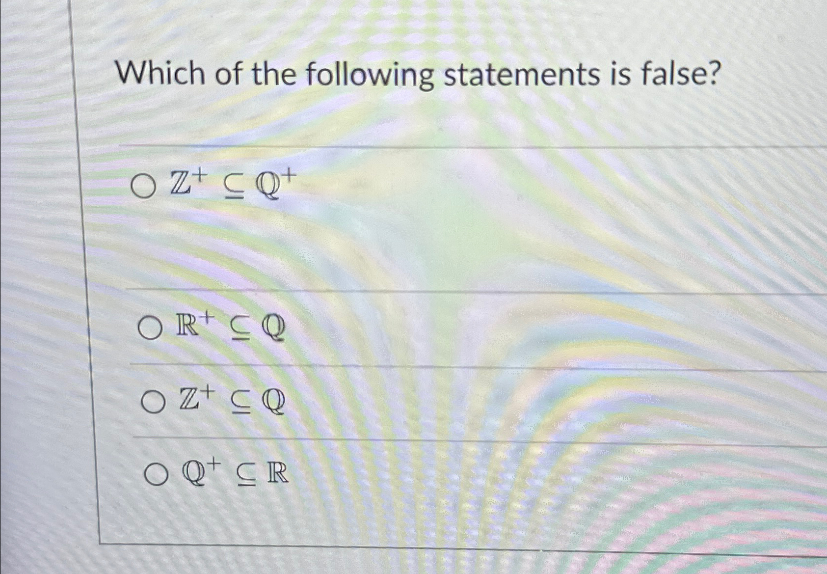 Solved Which of the following statements is | Chegg.com