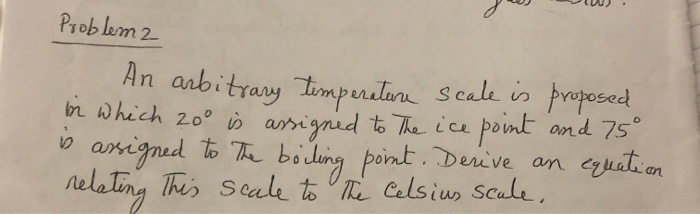 Solved Problem2 An arbitrary temperature scale is proposed | Chegg.com