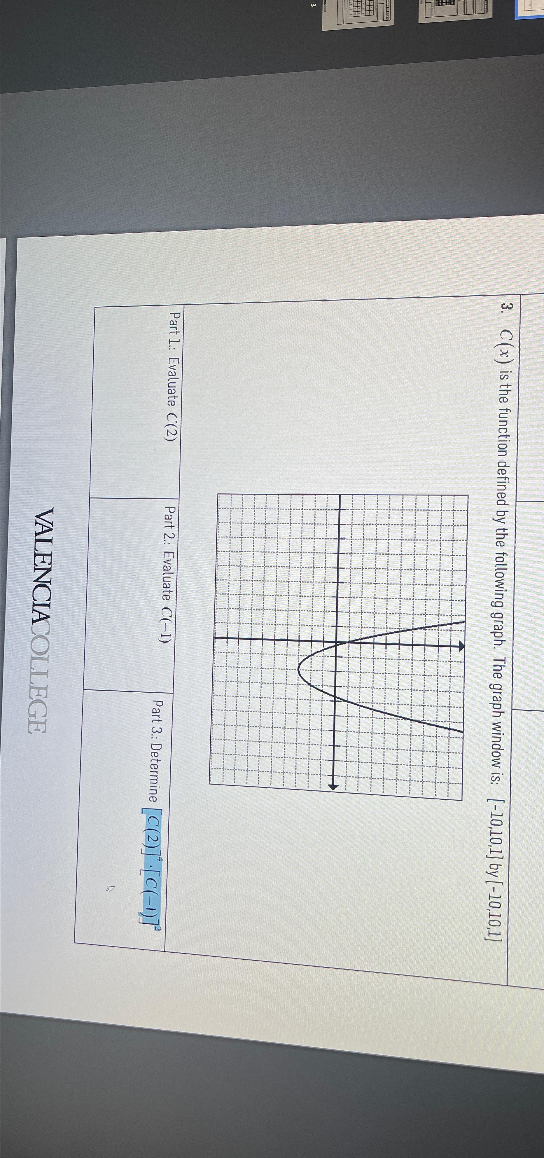Solved C(x) ﻿is the function defined by the following graph. | Chegg.com