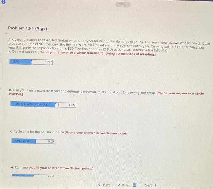 Solved Soved Problem 12.4 (Algo) A toy manufacturer uses | Chegg.com