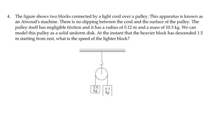 Solved The figure shows two blocks connected by a light cord | Chegg.com