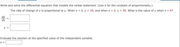 Solved Write and solve the differential equation that models | Chegg.com