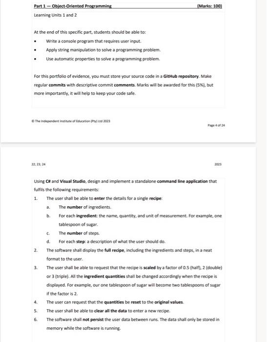Solved Part 1 Objectoriented Programming Marks 100