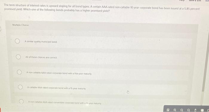 Solved The lerm structure of interest rates is upward | Chegg.com